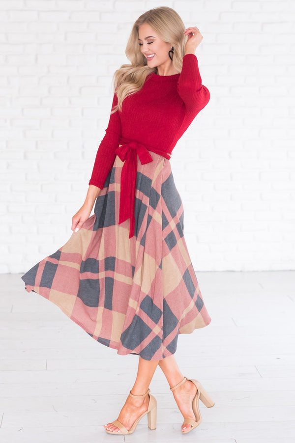 The Ananda Modest Plaid Dress - NeeSee's Dresses