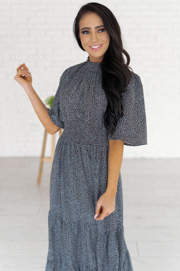 The Meylyza Modest Tea Length Dress