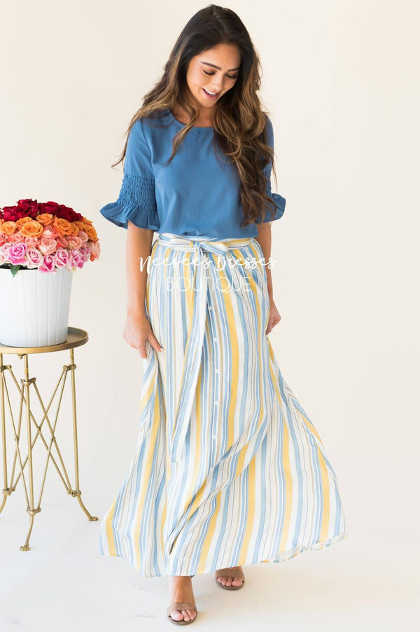 Striped Maxi Modest Skirt | Cute Modest Dresses