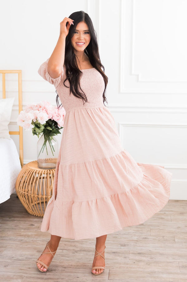 The Adalina Modest Chiffon Dress
