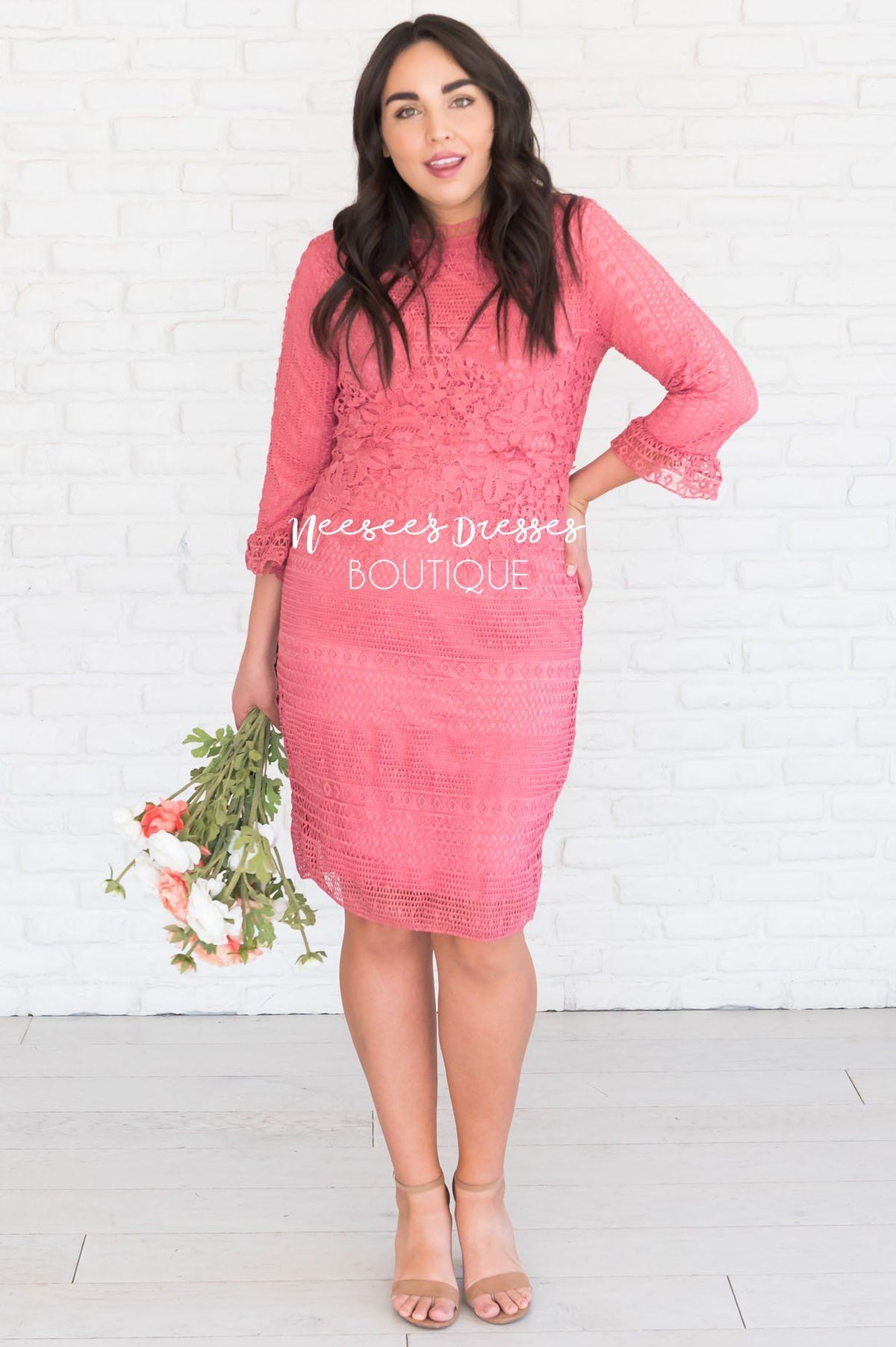 The Ember Lace Mid-Length Dress