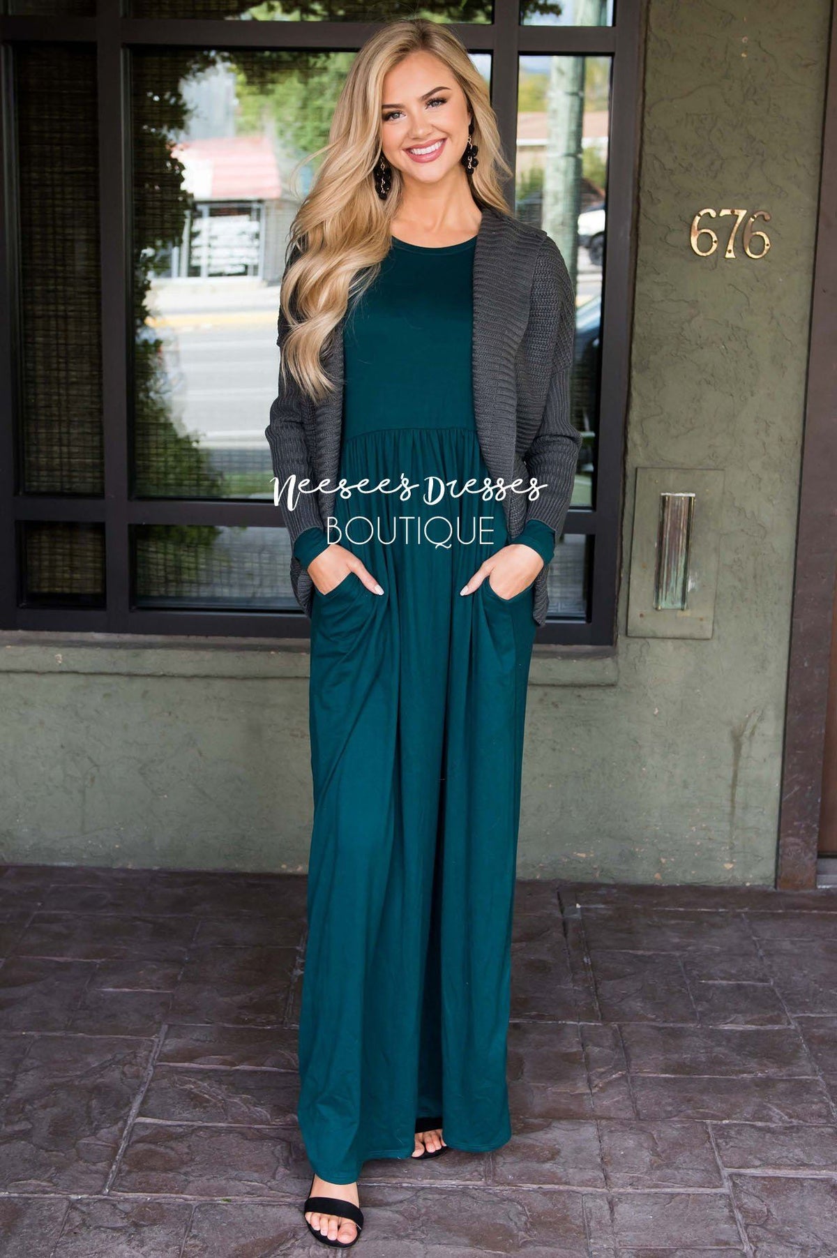 Emerald Long Sleeve Maxi Modest Dress | Best and Affordable Modest ...