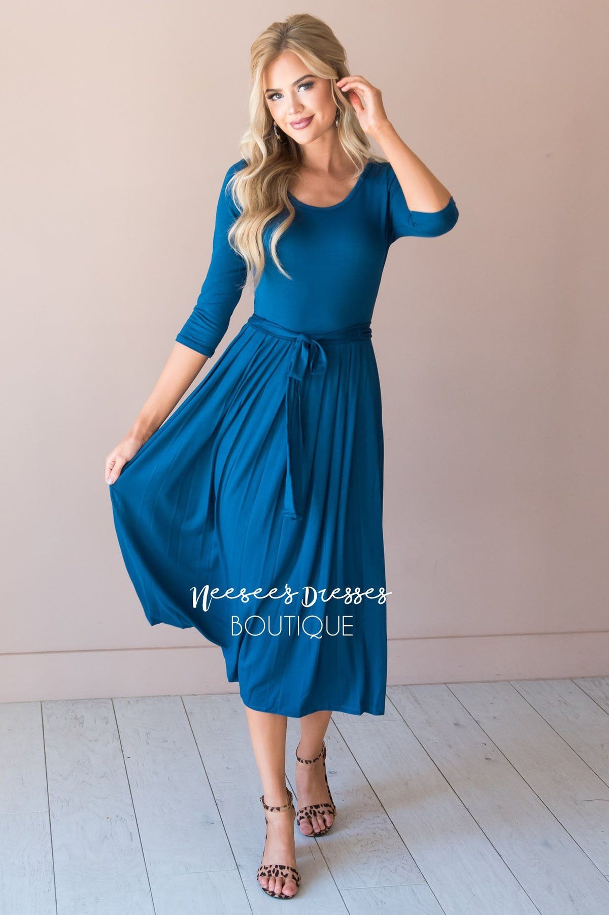 Blue Pleated Modest Dress | Best and Affordable Modest Boutique | Cute ...