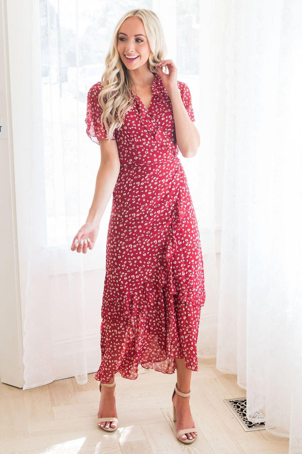 The Jaxine Modest Wrap dress