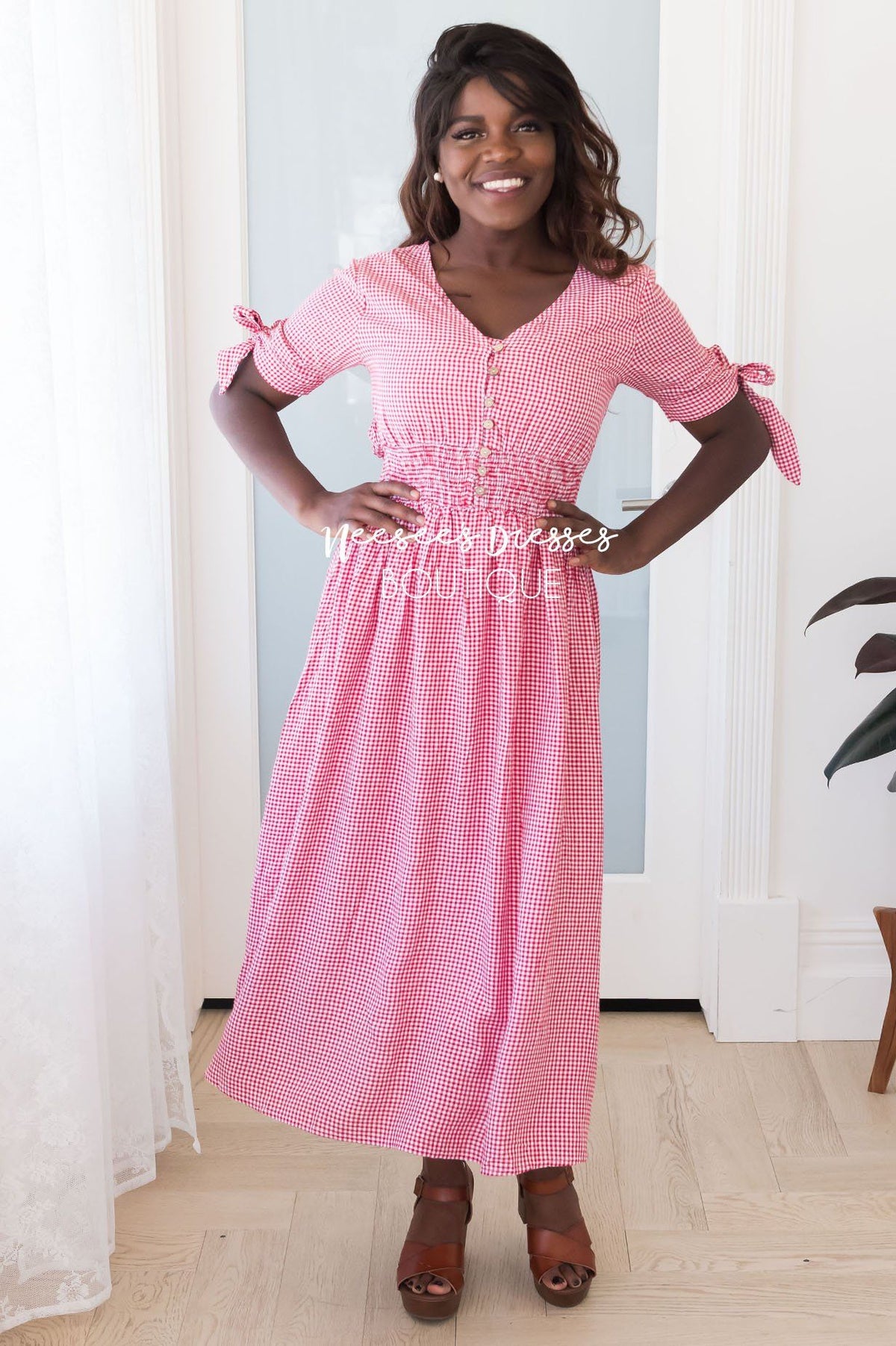 The Jaymi Modest Checker Dress