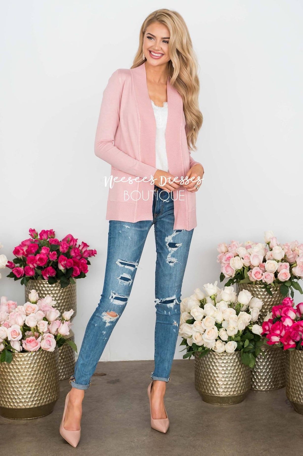 Light Pink Spring Cardigan Modest Dresses | Cute Comfy Cardigans and ...