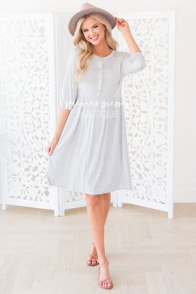 The Macaila Button Front Modest Dress