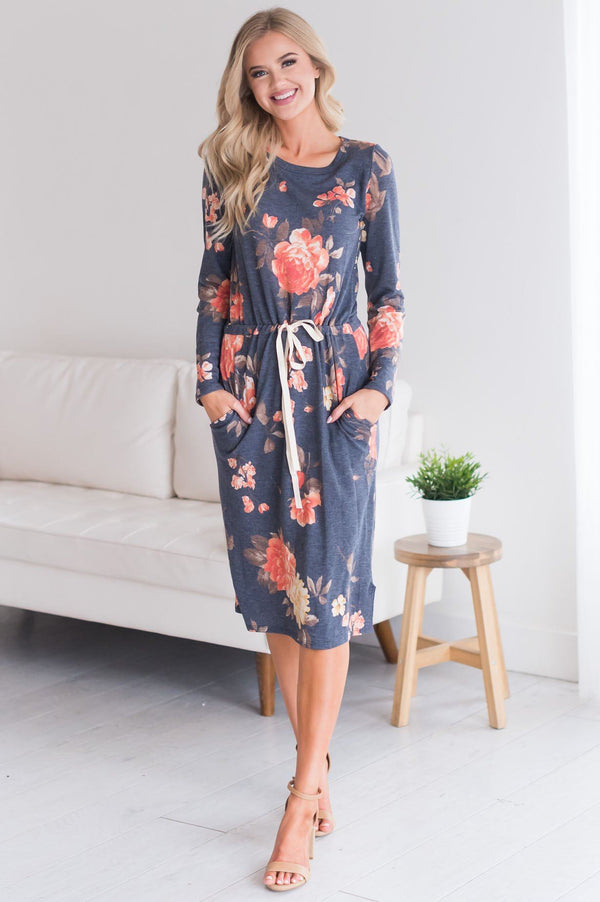 The Maia Modest Mid-Length Dress
