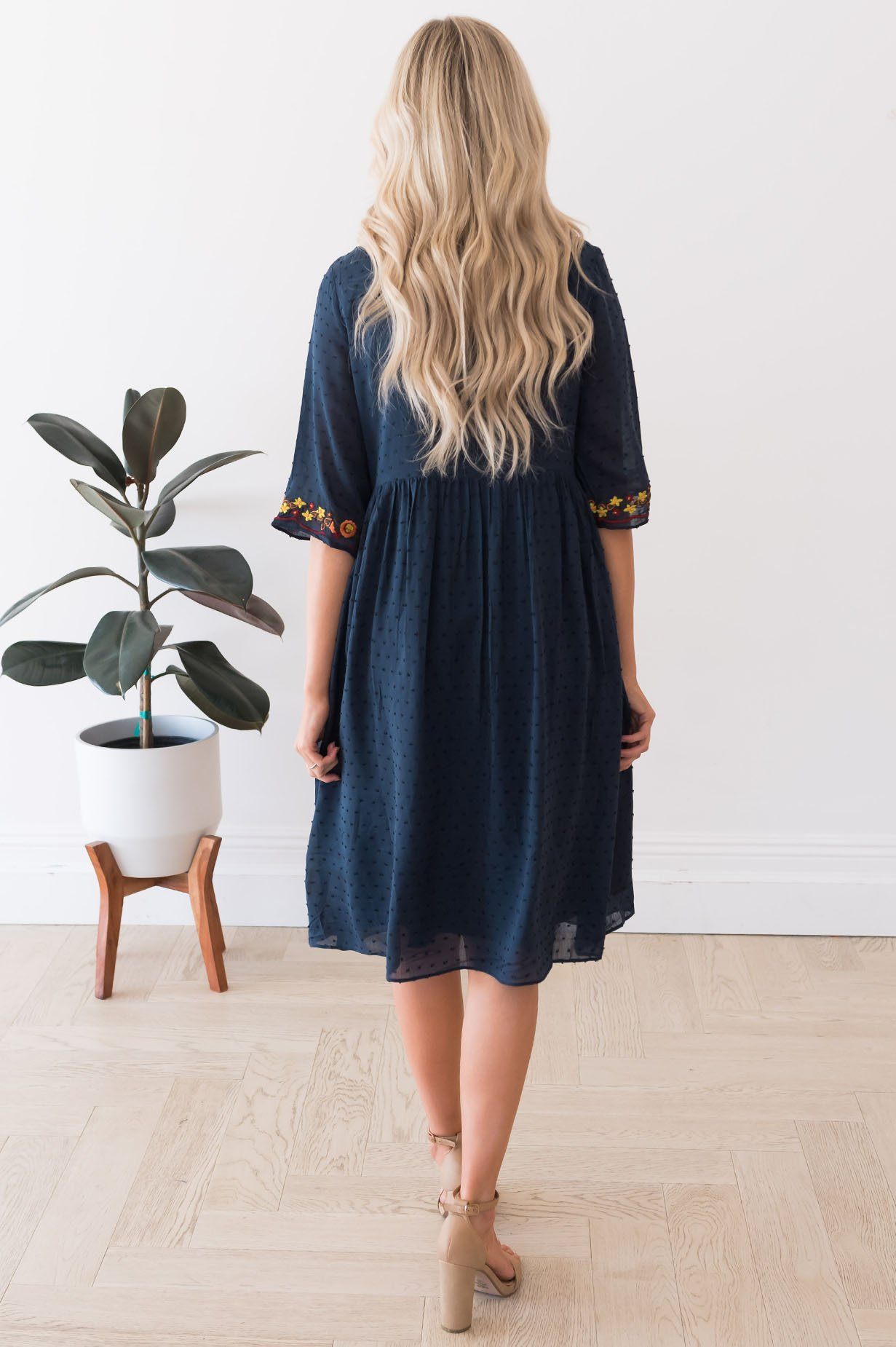 The Collette Modest Embroidery Dress