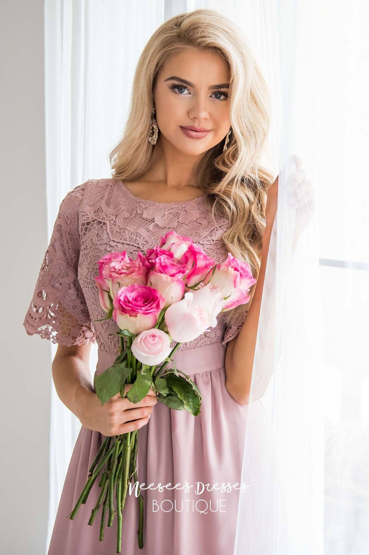 Dusty Pink Bodice Modest Maxi Dress | Modest Dress for Nursing | Cute ...