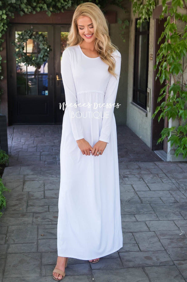 White Modest Maxi Dress | Best Place To Buy Modest Dress Online ...